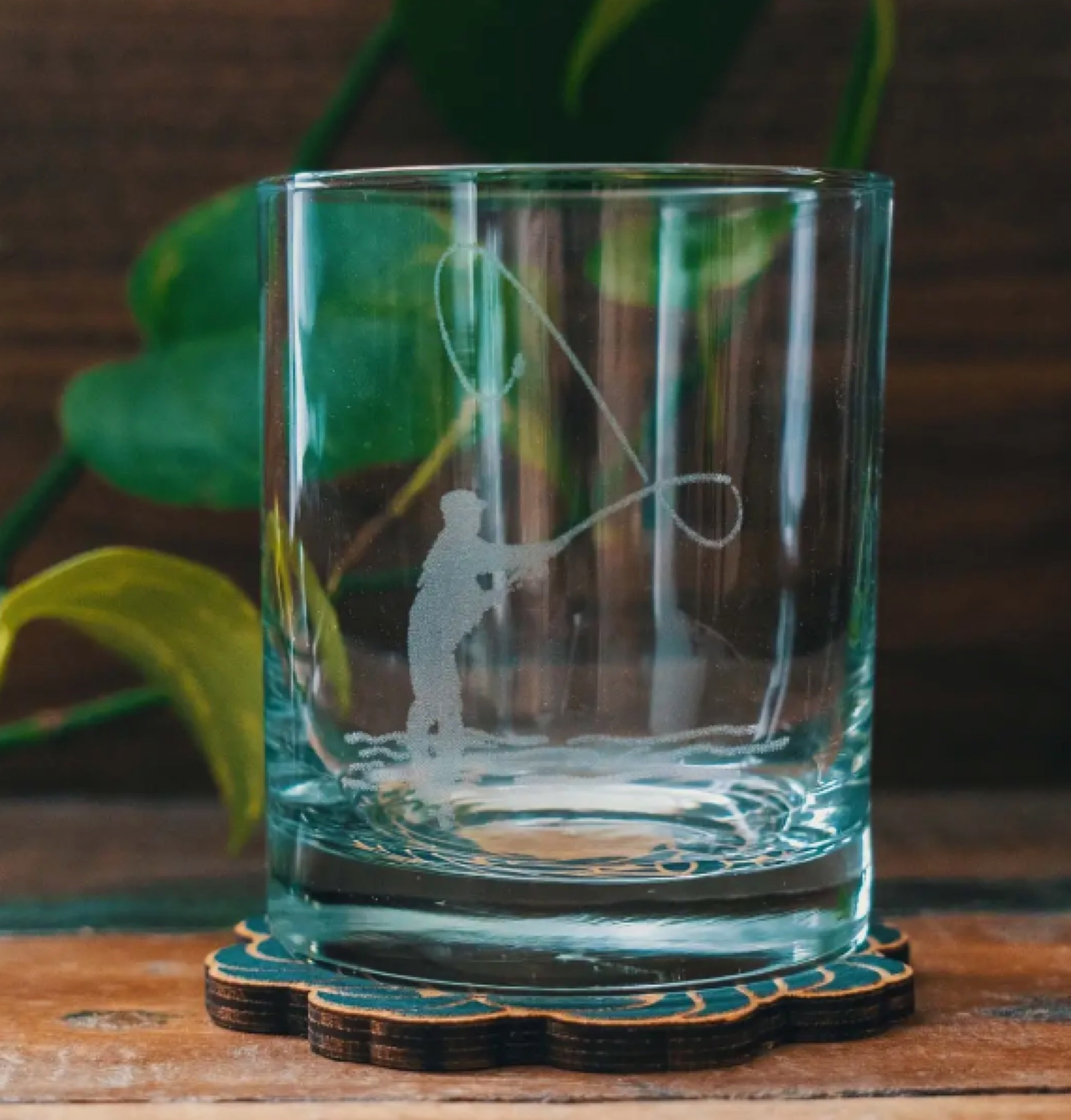 Fly Fisherman Drinking Glasses Single, Old Fashioned ~12 oz | Fish ...